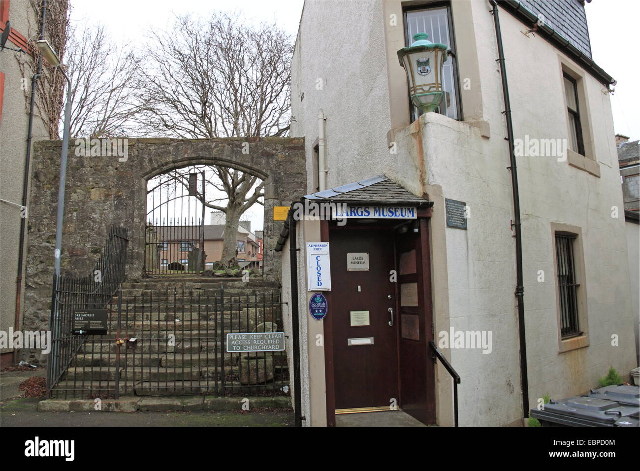 Largs Museum and gate to Skelmorlie Aisle, Largs, North Ayrshire ...