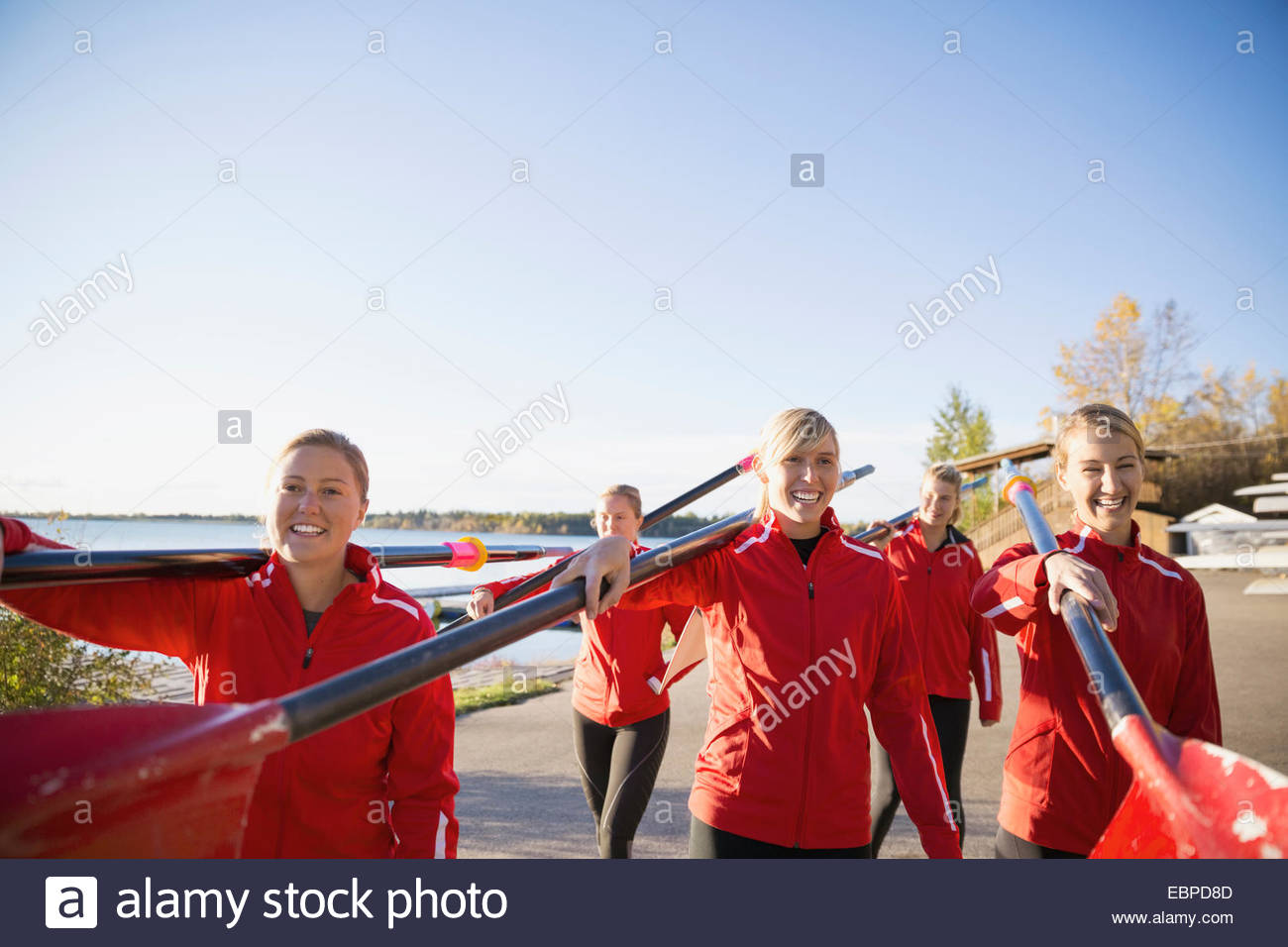 Young women rowing team hi-res stock photography and images - Alamy