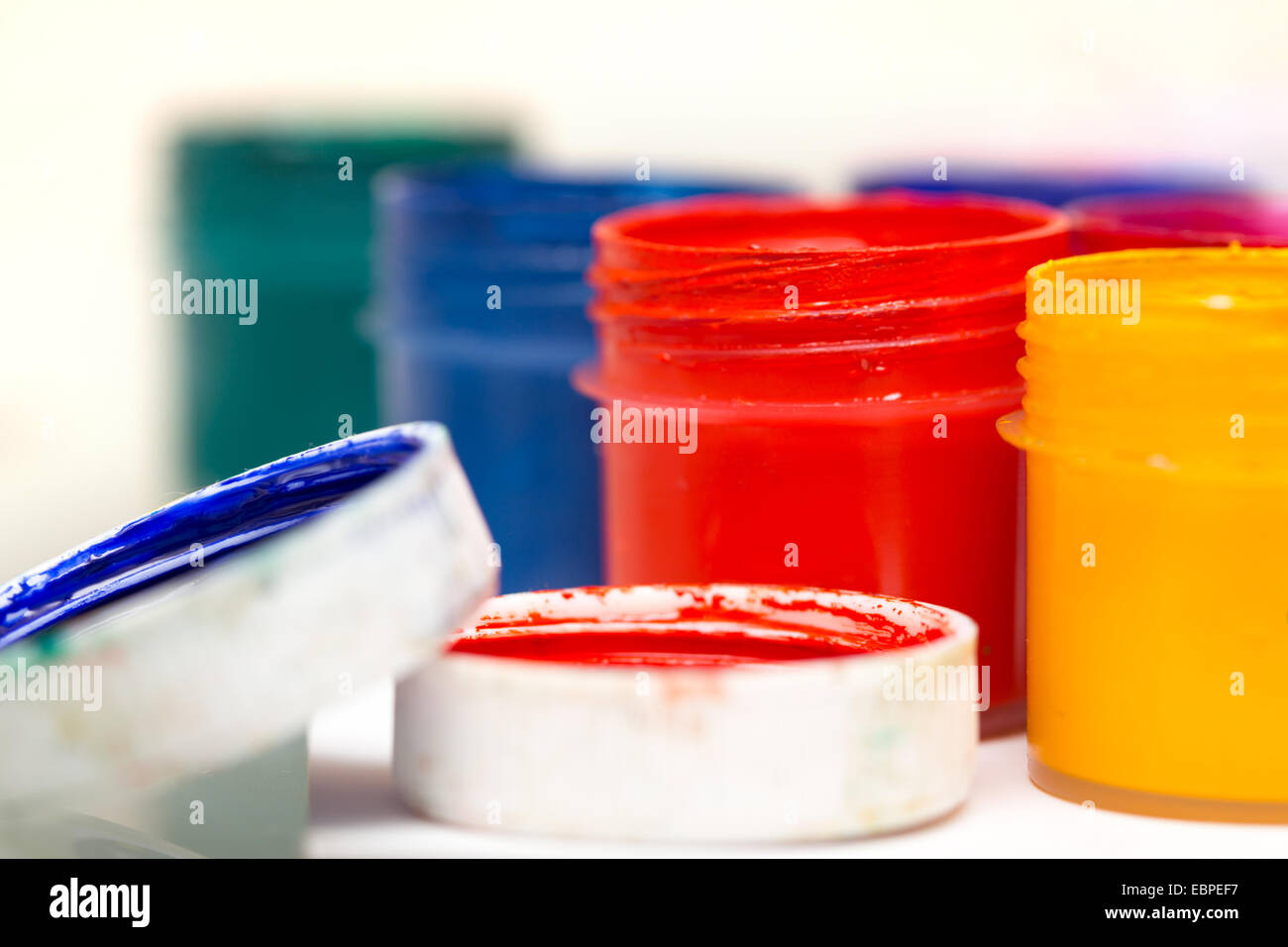 tubes of paint on a table Stock Photo - Alamy
