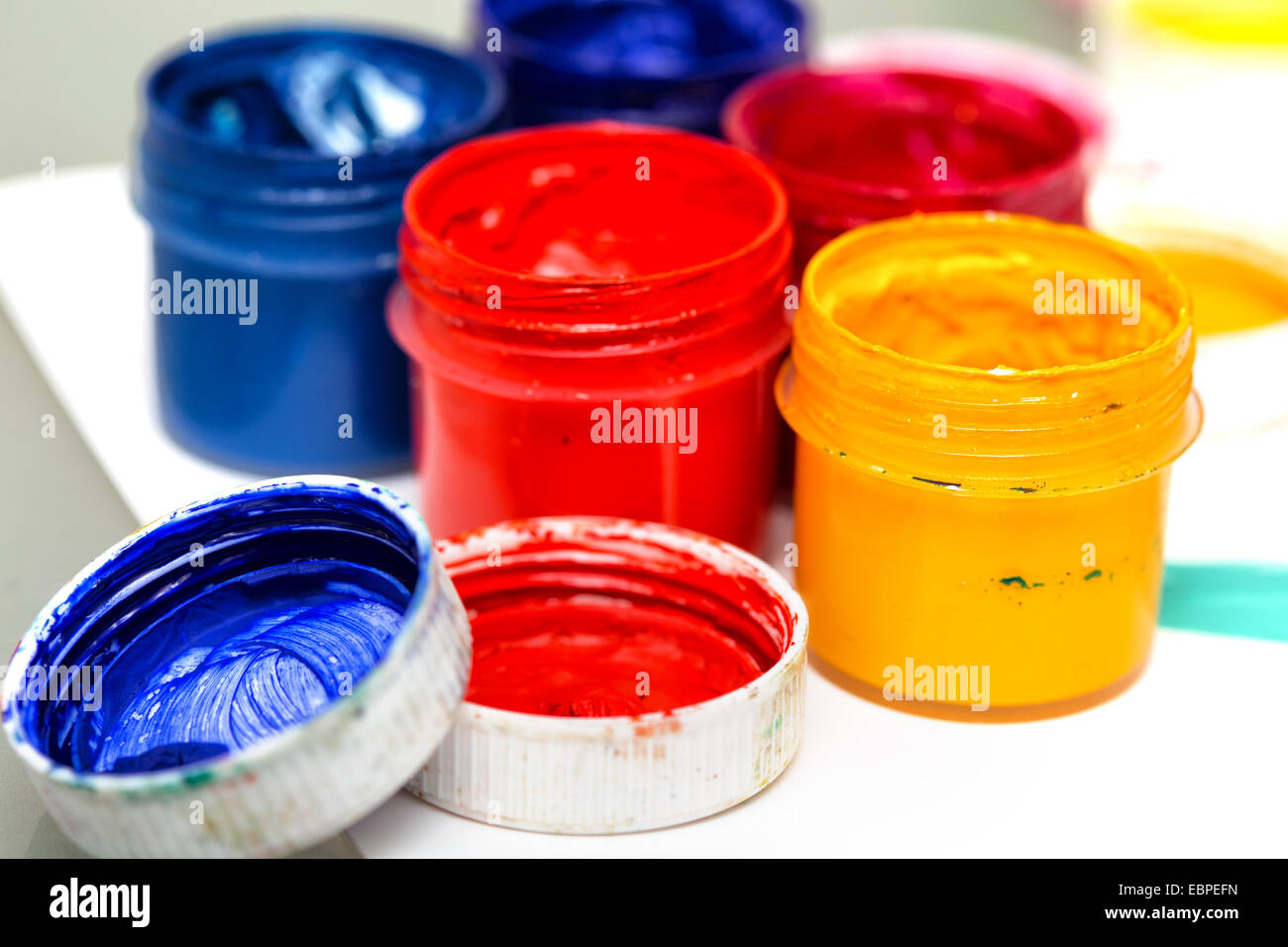 tubes of paint on a table Stock Photo - Alamy