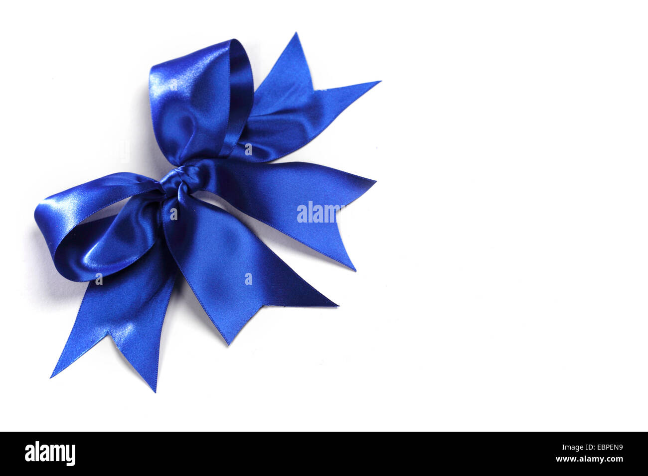 Decorative blue satin bow isolated on white background Stock Photo - Alamy