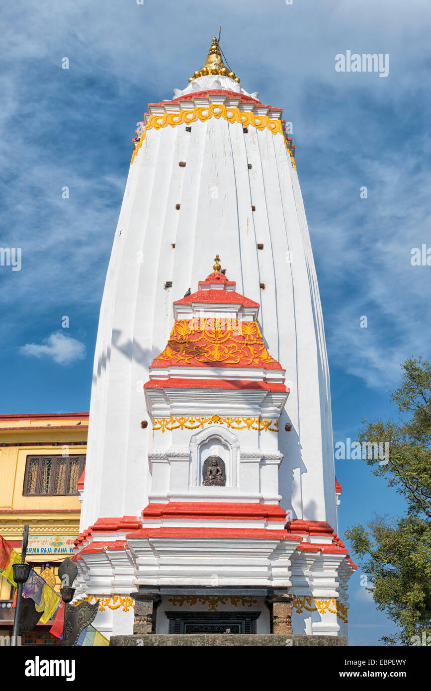 Shikhar Style Temple at Monkey Temple in Kathmandu Valley, Nepal Stock ...