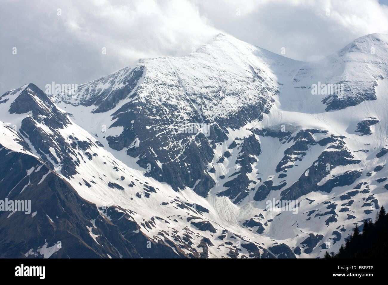 view of the snowy Alps, Austria Stock Photo - Alamy