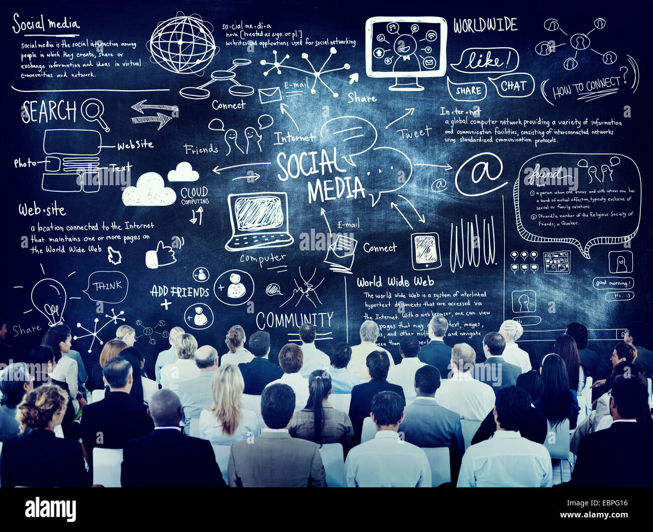 Diverse business people learning social hi-res stock photography and ...