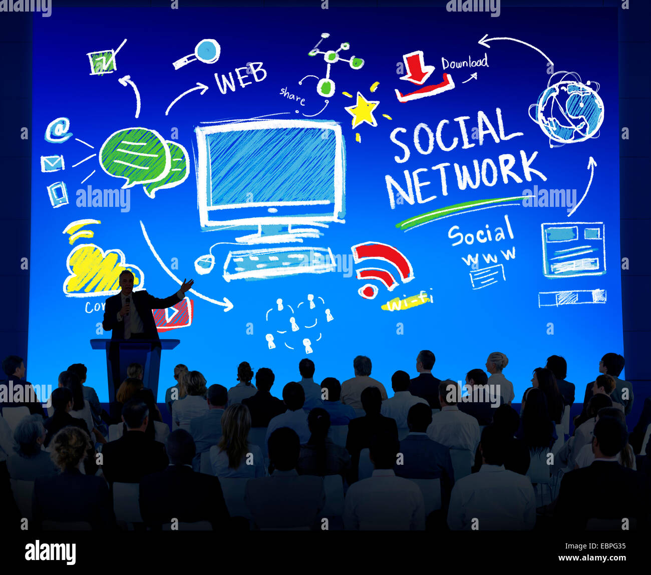 Social Network Social Media Business People Seminar Concept Stock Photo ...