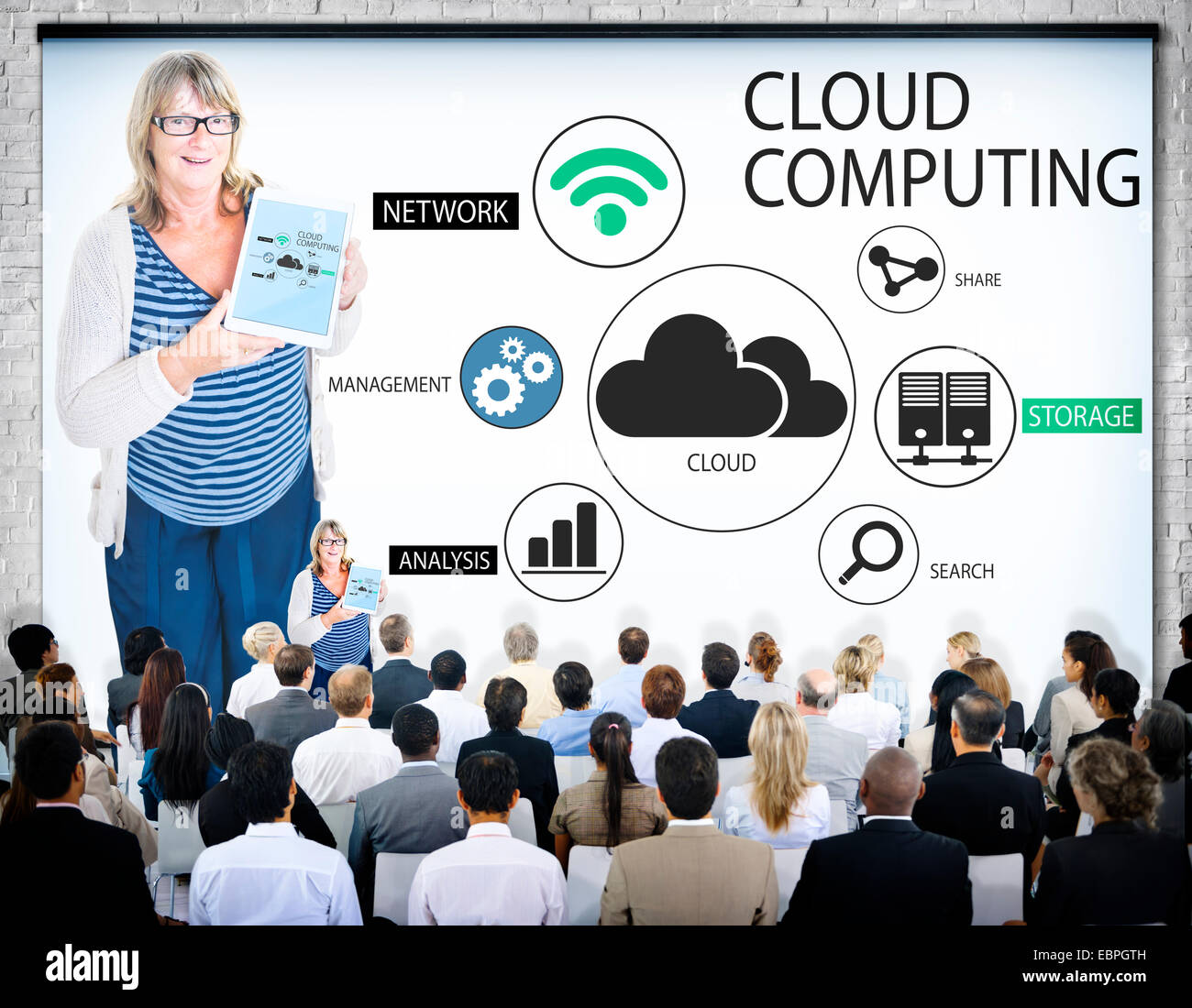 Business People in a Cloud Computing Seminar Stock Photo - Alamy