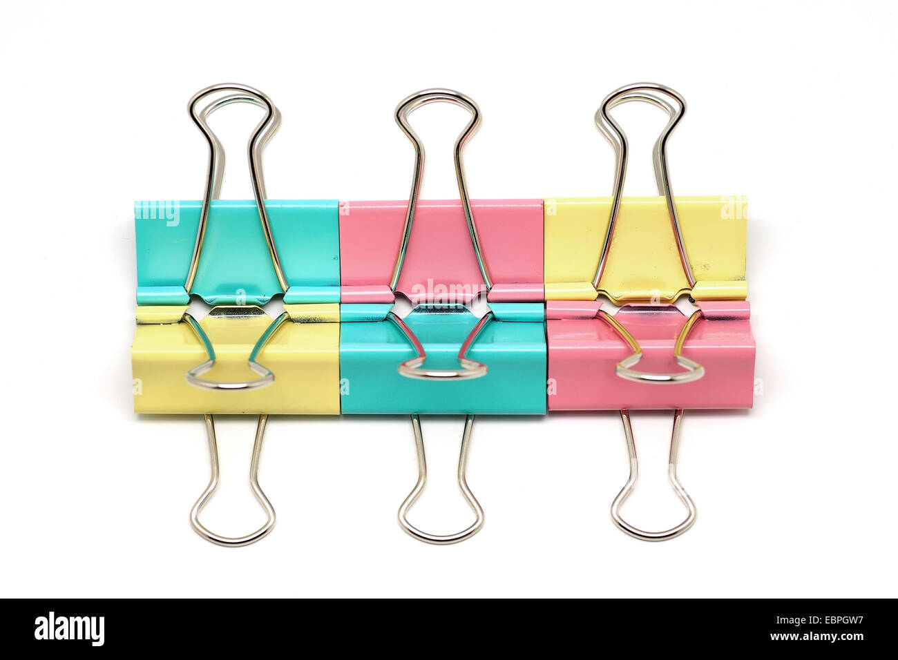colorful binder clip isolated on white background Stock Photo - Alamy