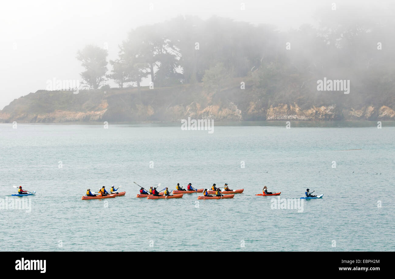 Group of People in Kayaks Stock Photo - Alamy