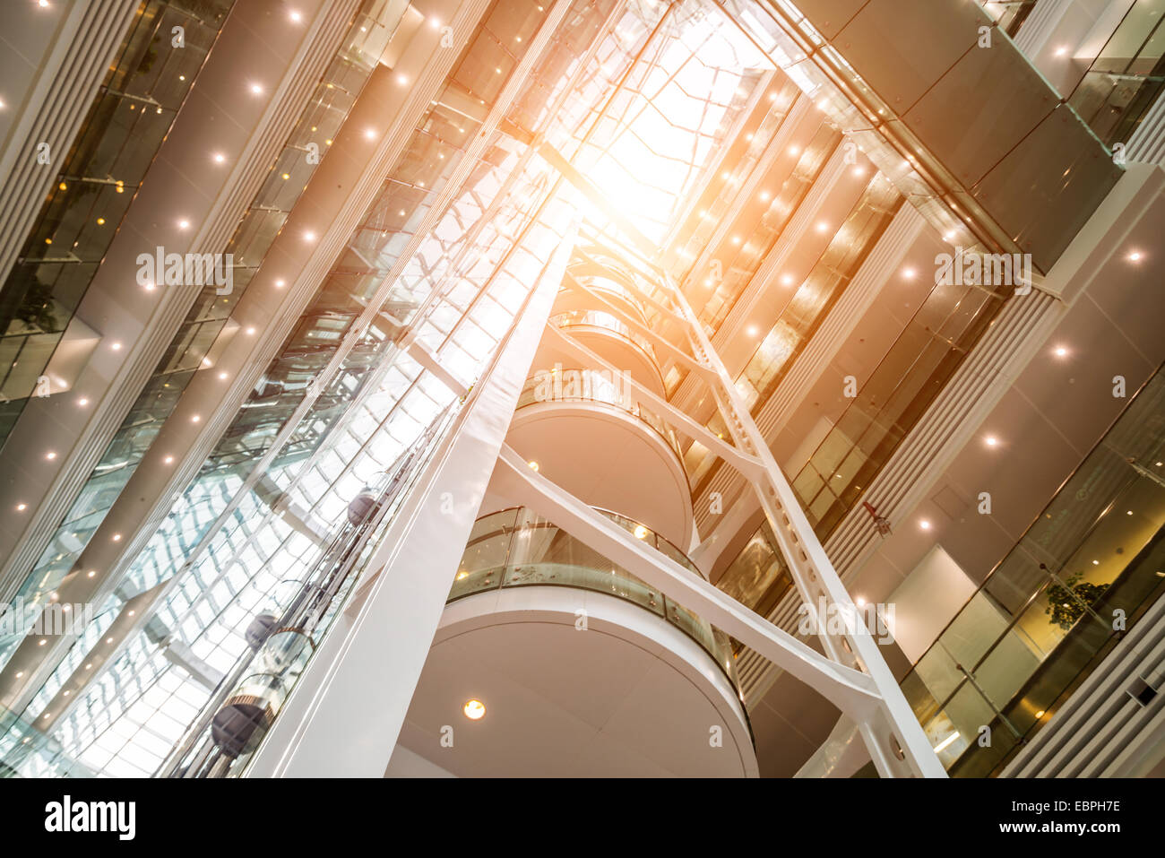modern city urban futuristic architecture reflection in glass Stock ...