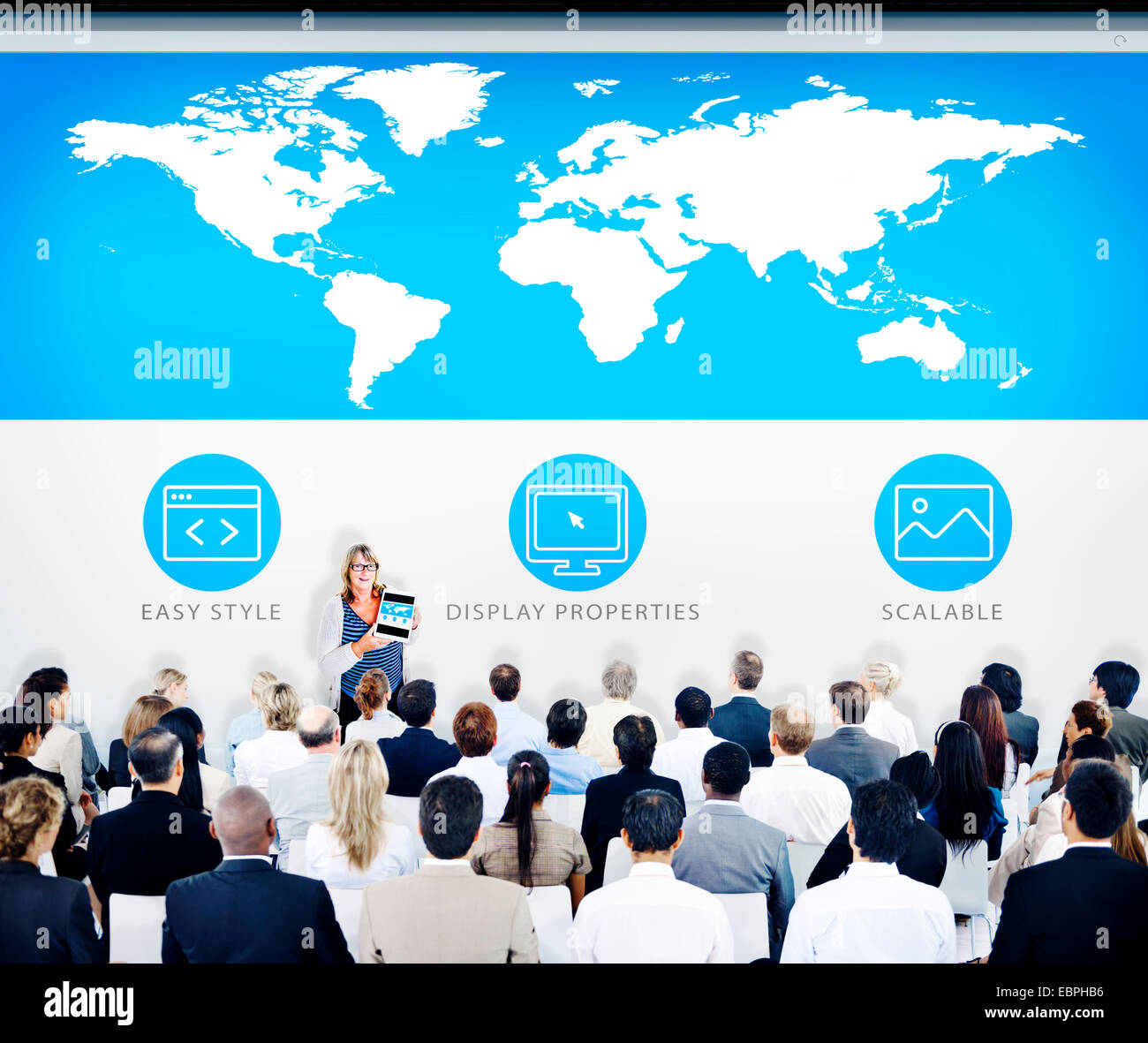 Business People World Map Design Presentation Concept Stock Photo - Alamy