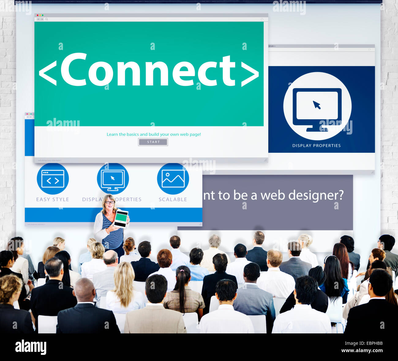 Business People Connect Conference Concept Stock Photo - Alamy