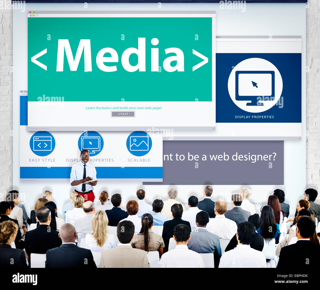 Business People Media Presentation Concept Stock Photo - Alamy
