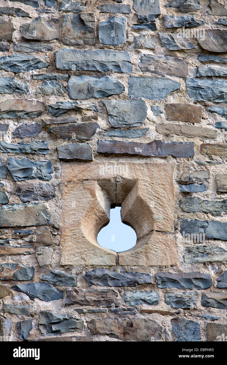 A loophole, Altena Castle, Altena, Lennetal, Maerkischer Kreis ...