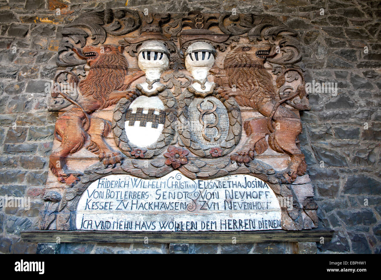 Coat of arms, Altena Castle, Altena, Lennetal, Maerkischer Kreis ...