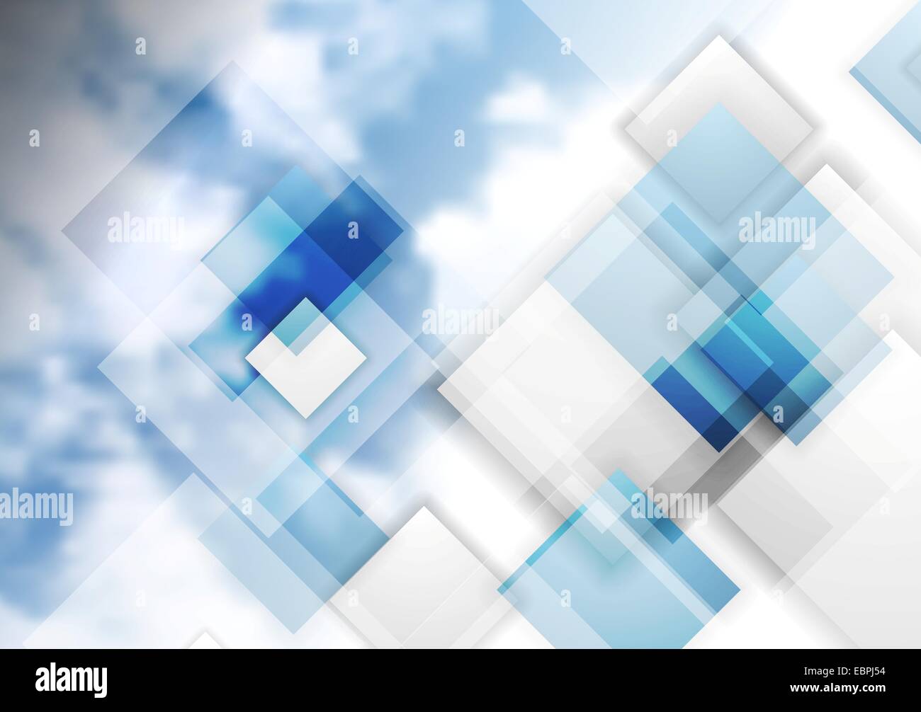 Tech bright background with clouds. Vector sky design Stock Photo - Alamy