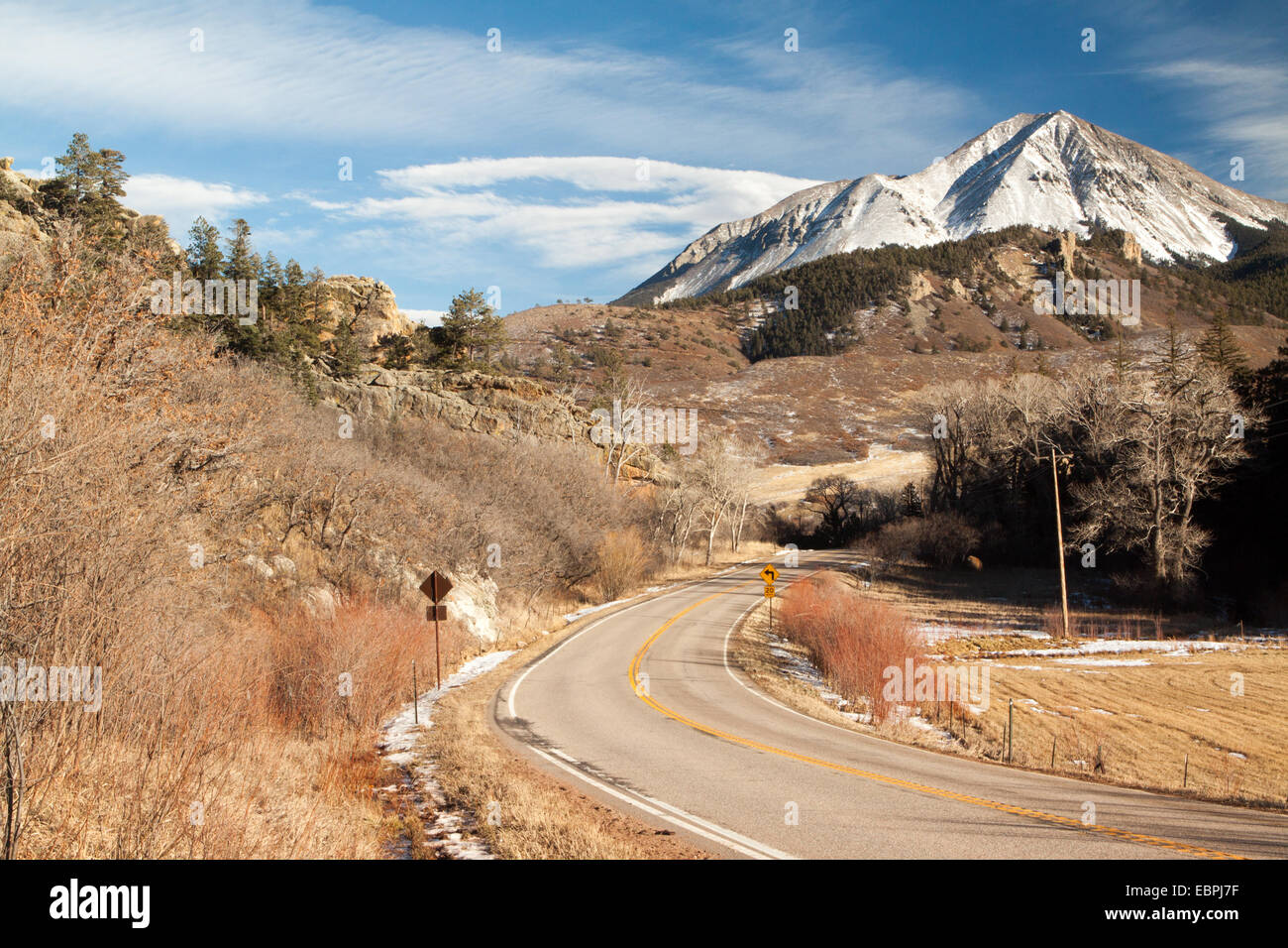 West Spanish Peak from Highway 12 on the Highway of Legends Scenic ...
