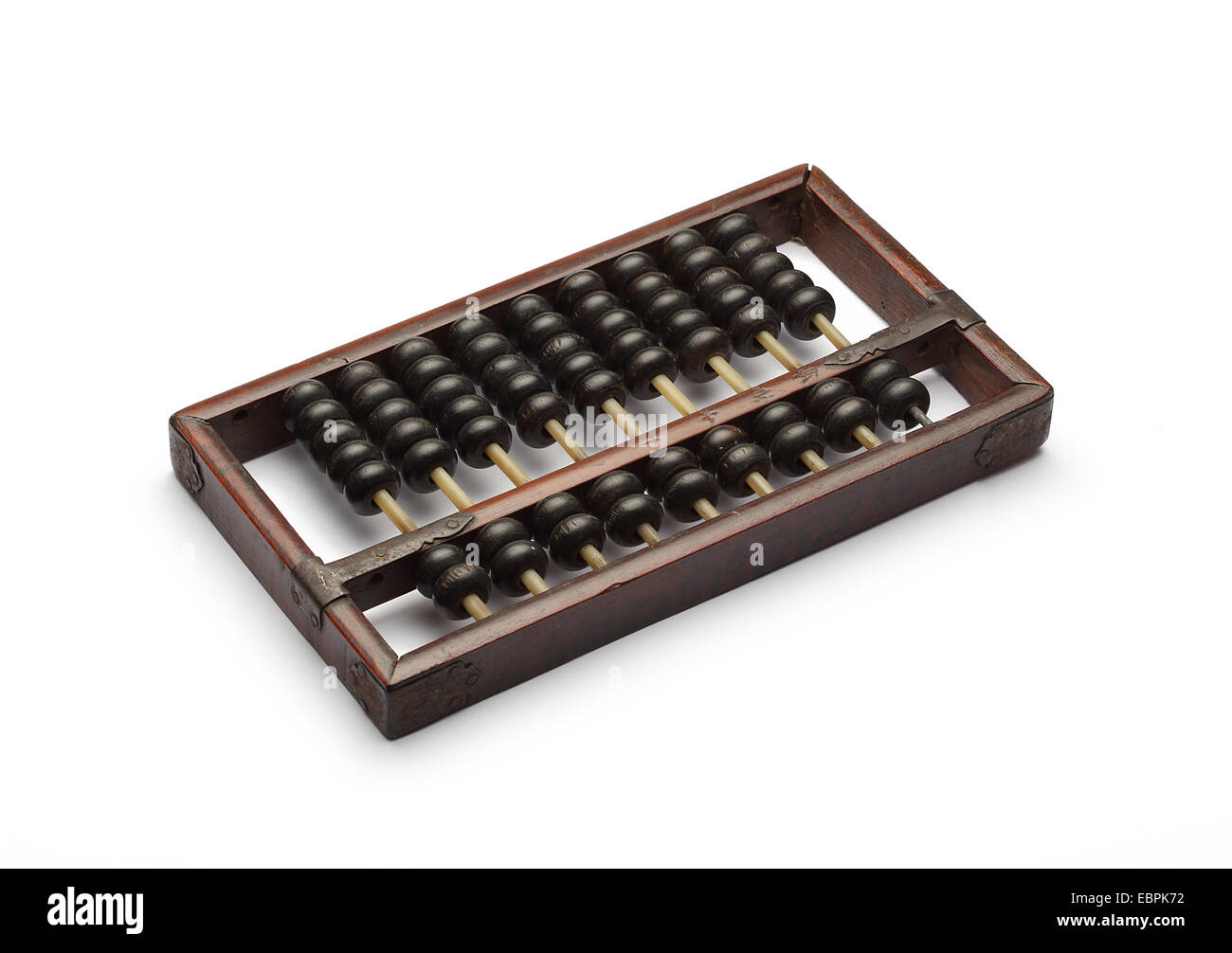 old abacus ancient classic close up isolated on white background Stock ...