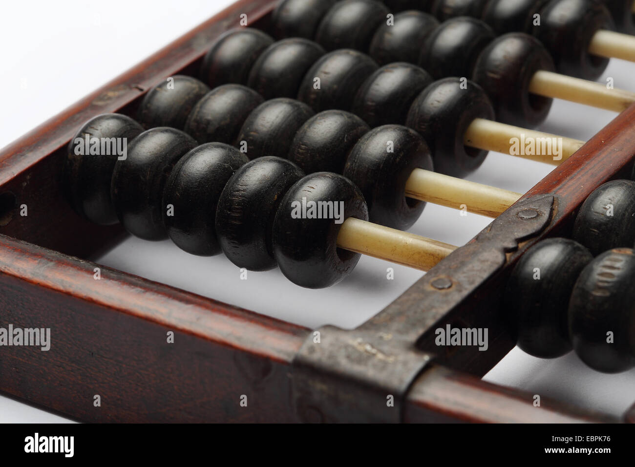old abacus ancient classic close up isolated on white background Stock ...