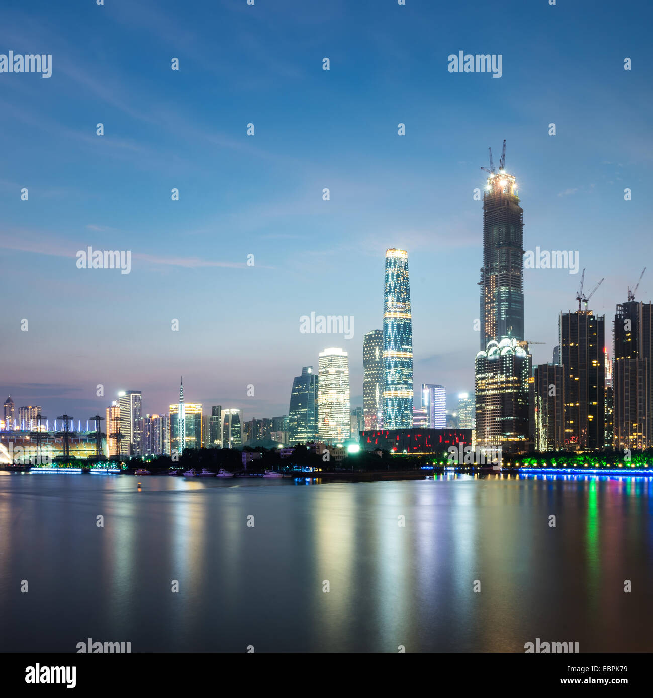 Panorama of Guangzhou in daytime, Zhujiang New Town Stock Photo - Alamy