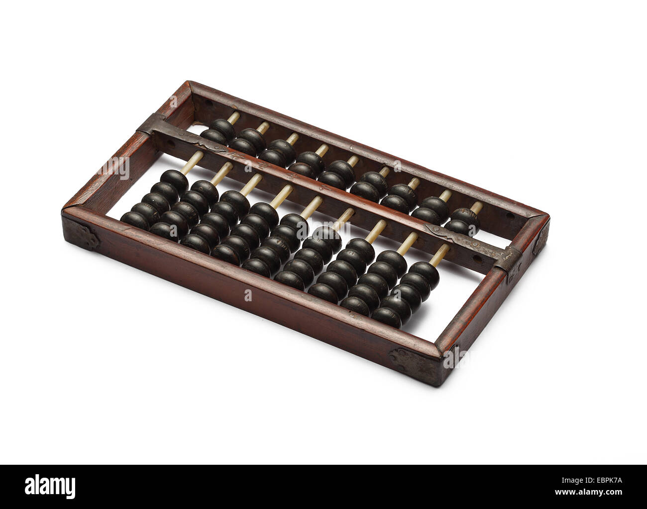 old abacus ancient classic close up isolated on white background Stock ...