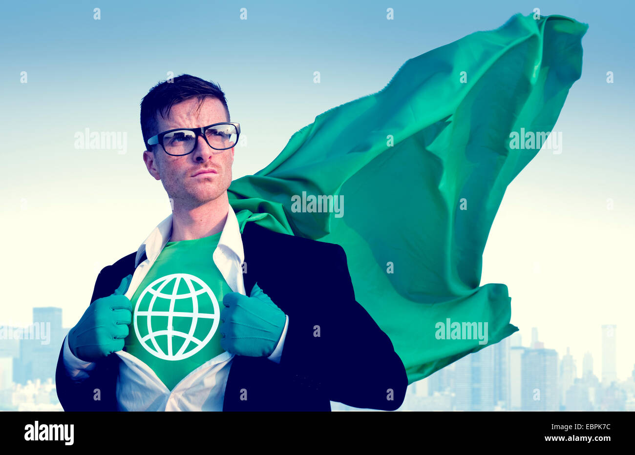 Global Strong Superhero Success Professional Empowerment Stock Concept ...