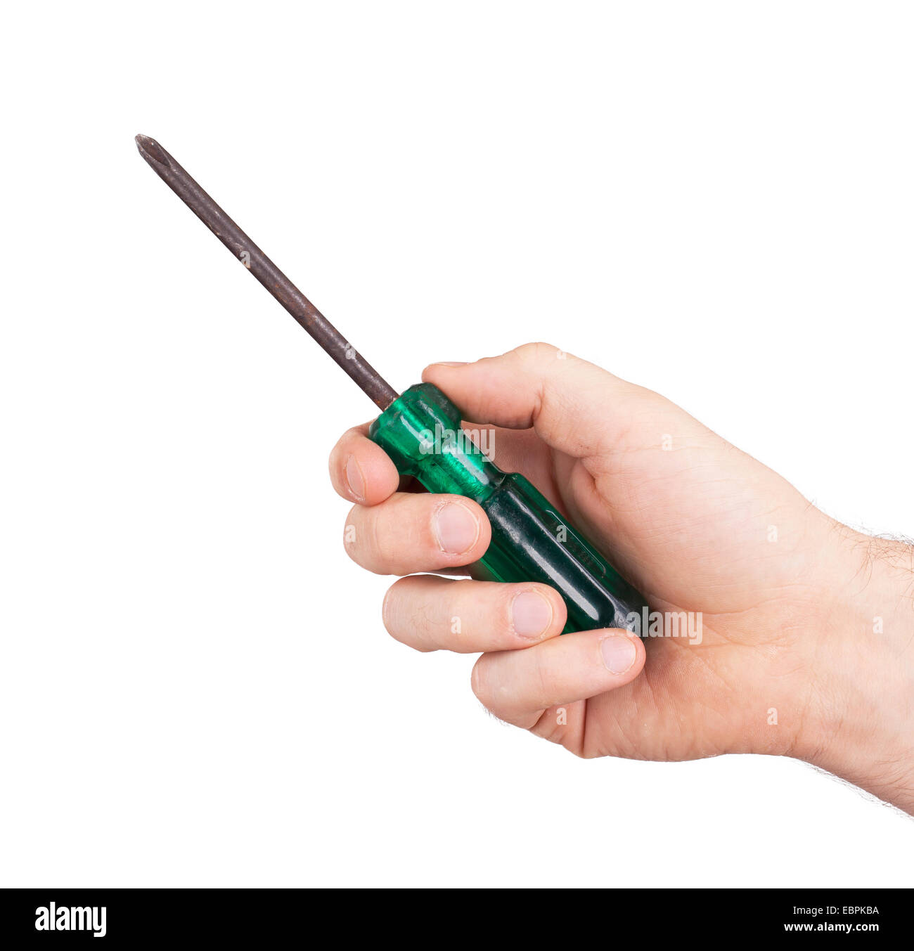 Old used screwdriver with plastic grip, isolated on white Stock Photo ...