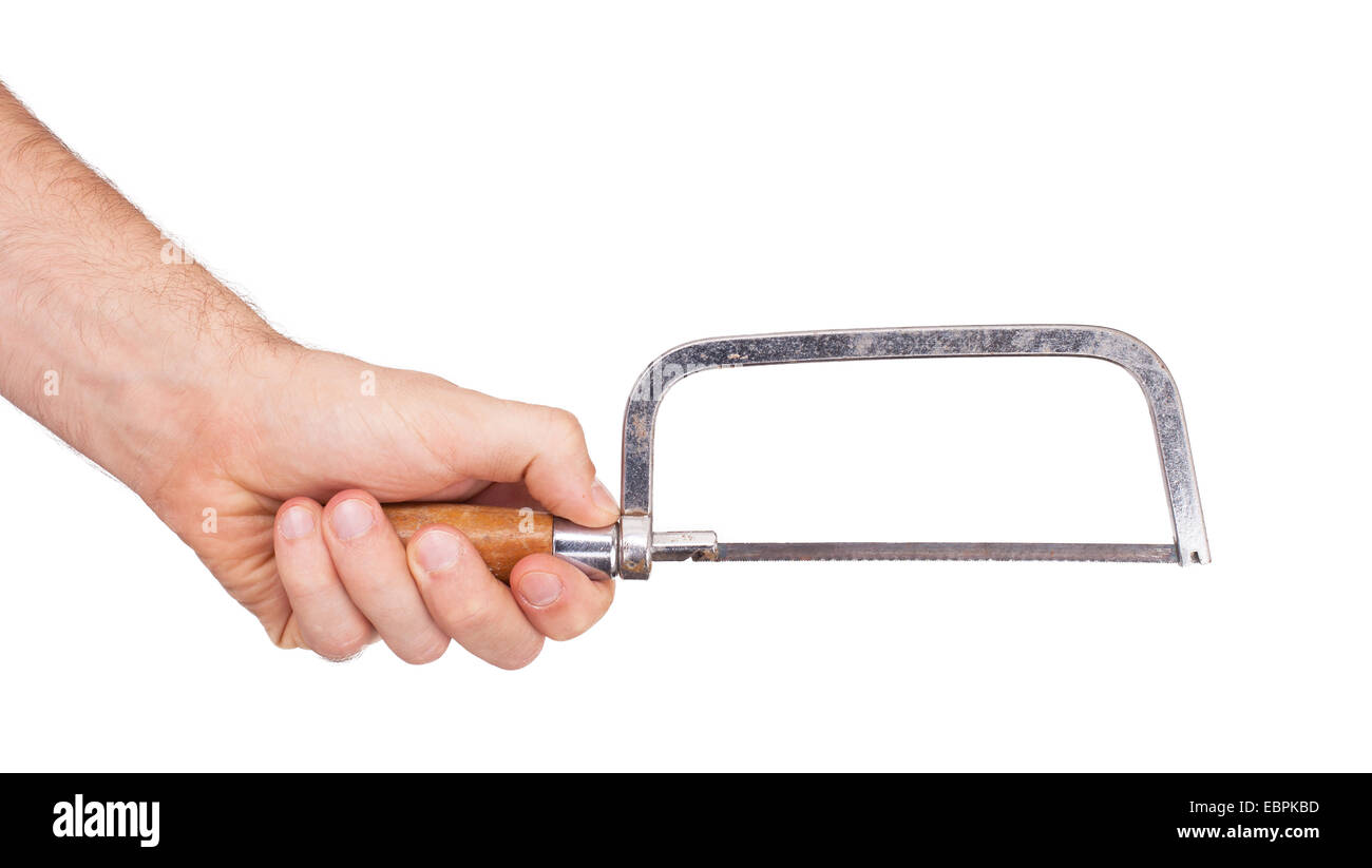 Old rusty hacksaw, isolated on white background Stock Photo - Alamy