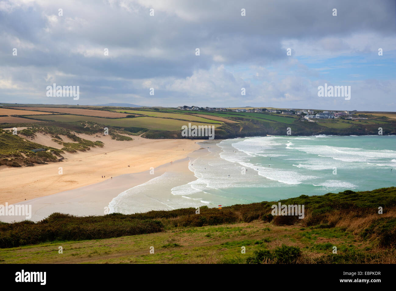 Crantock bay Newquay coast Cornwall England UK Stock Photo - Alamy