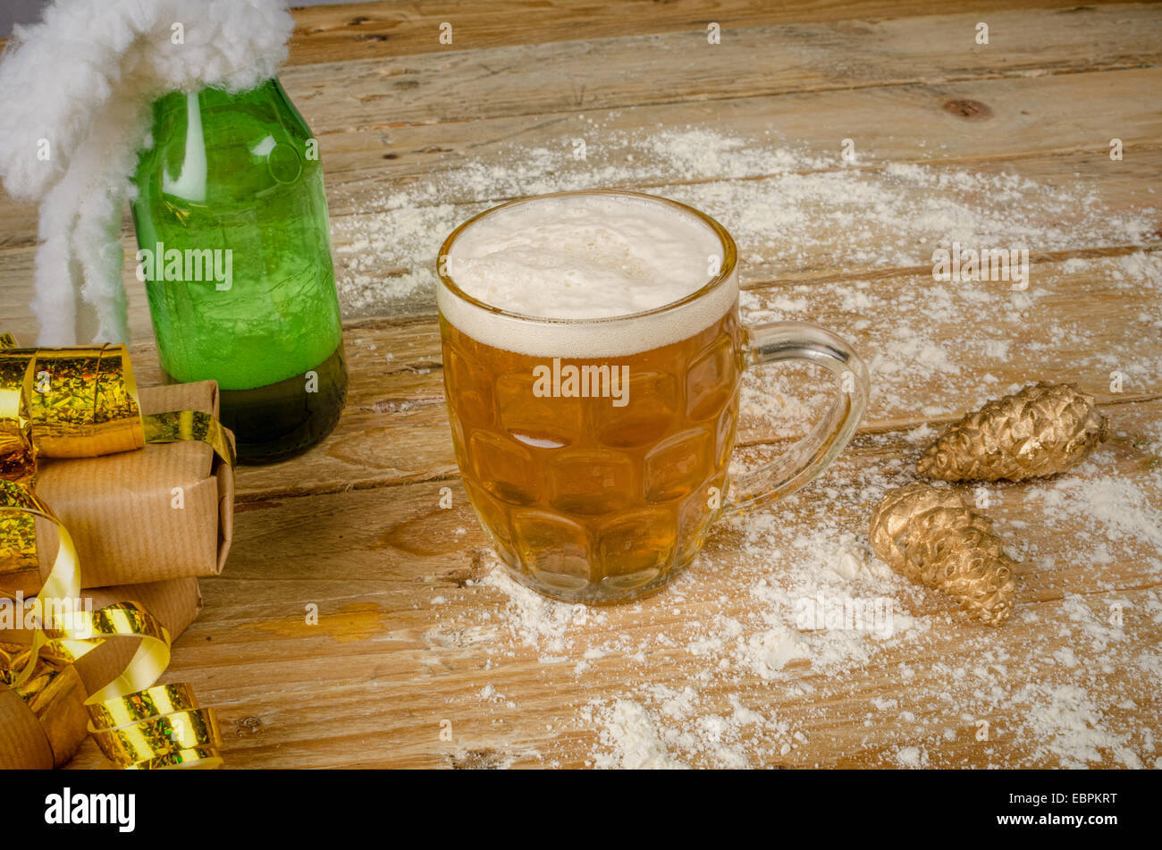 Still life with snow beer, a Danish tradition Stock Photo - Alamy