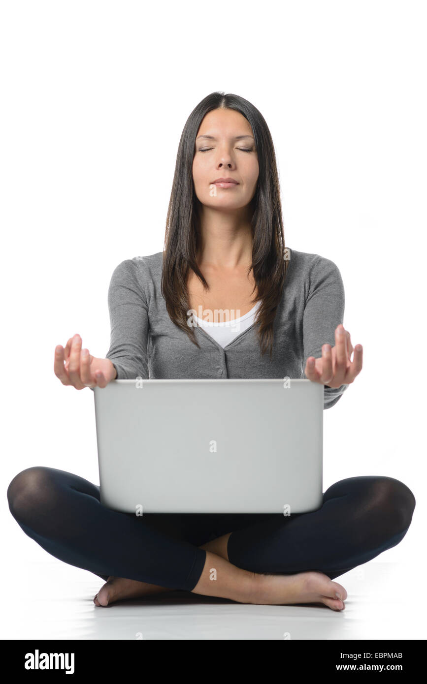 Pretty woman sitting legs crossed hi-res stock photography and images ...