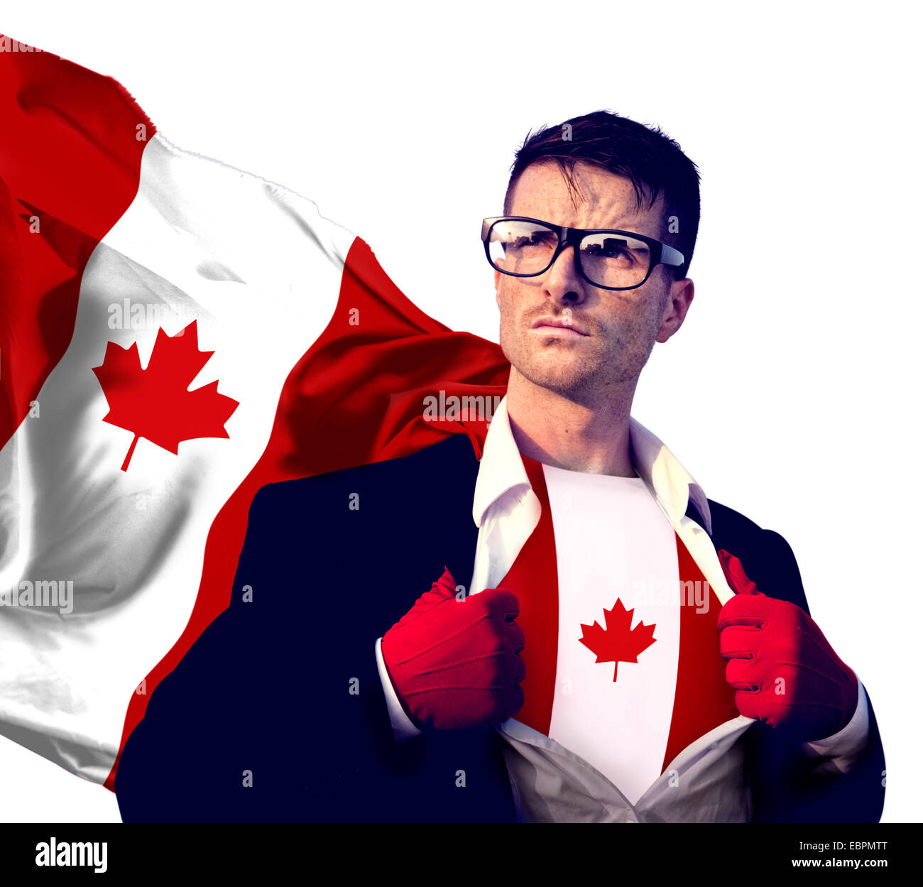 Superhero Businessman Canadian Isolated Concept Stock Photo - Alamy