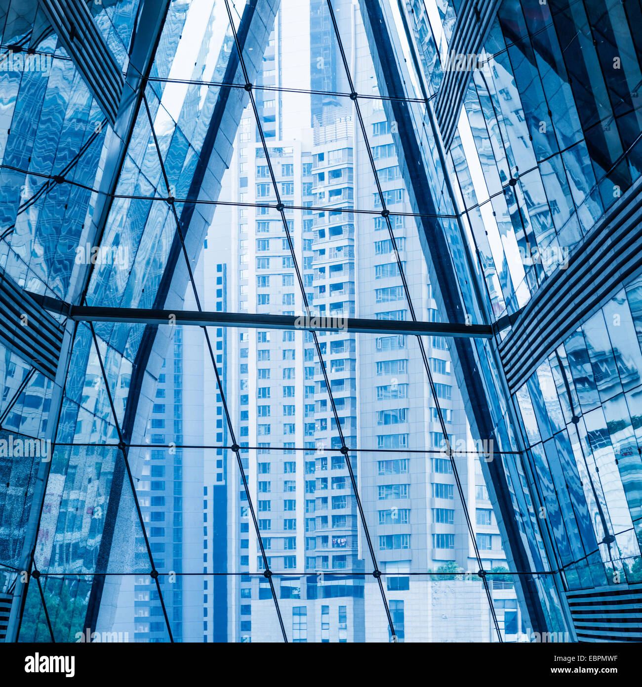 modern city urban futuristic architecture reflection in glass Stock ...