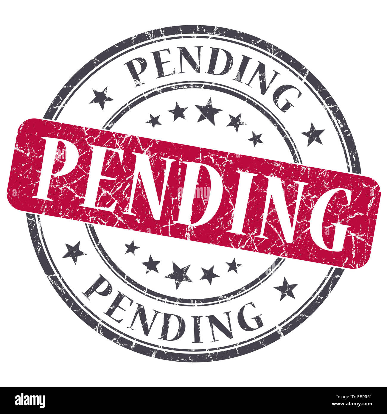 pending red round grungy stamp isolated on white background Stock Photo ...