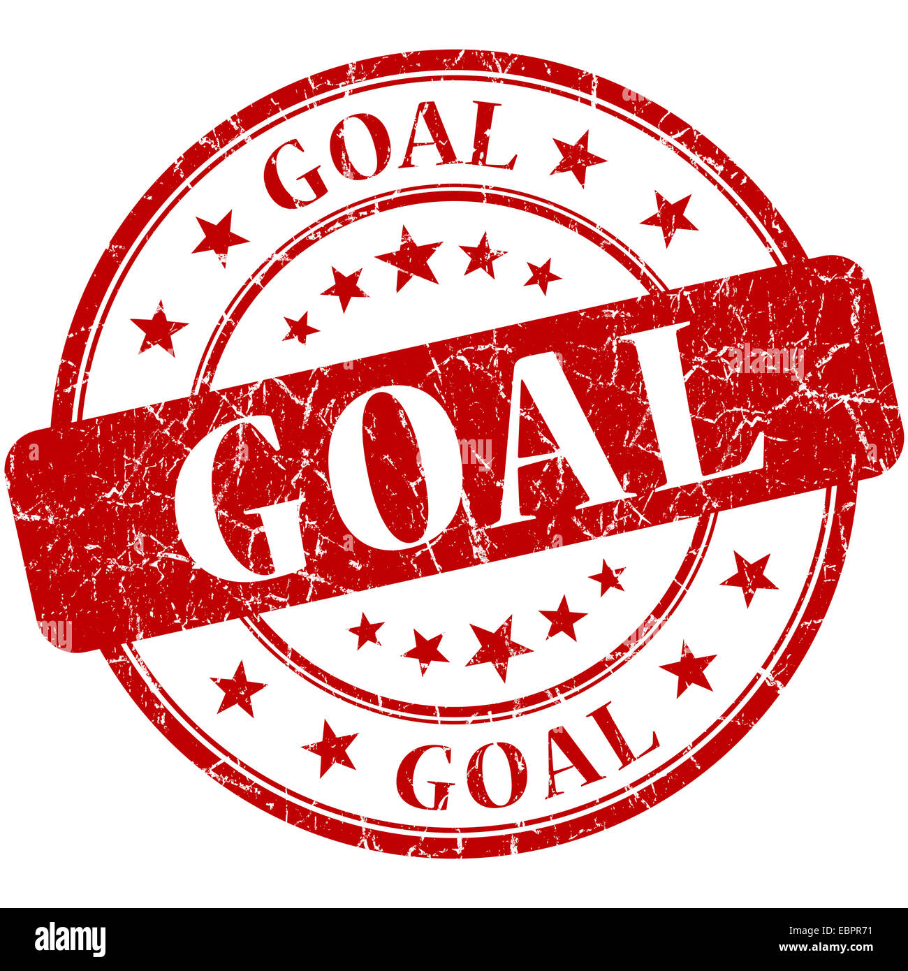 Goal red round grungy vintage rubber stamp Stock Photo - Alamy