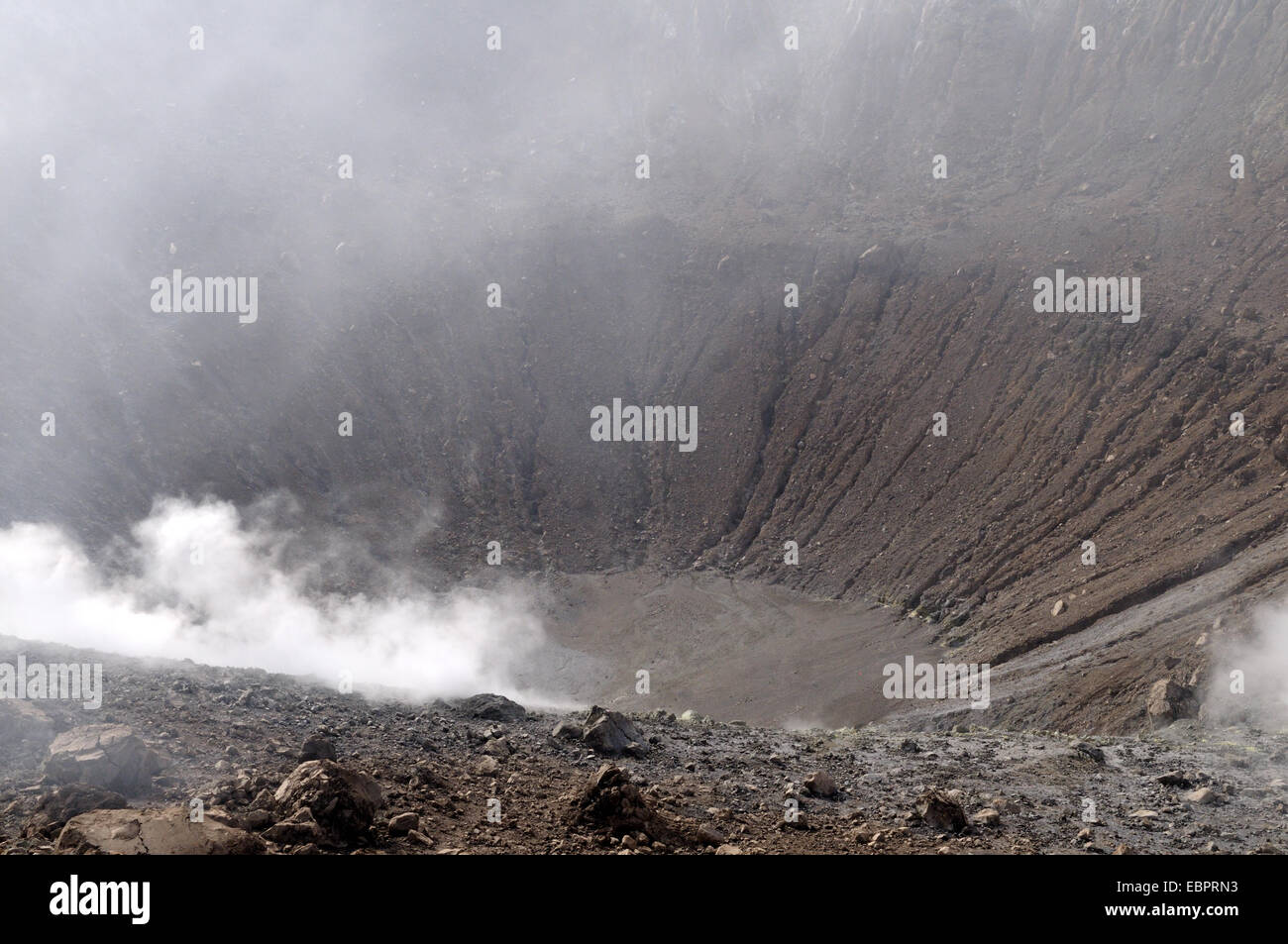 Sulpherous smoke from the volcanic crater on Vulcano Island Aeolian ...