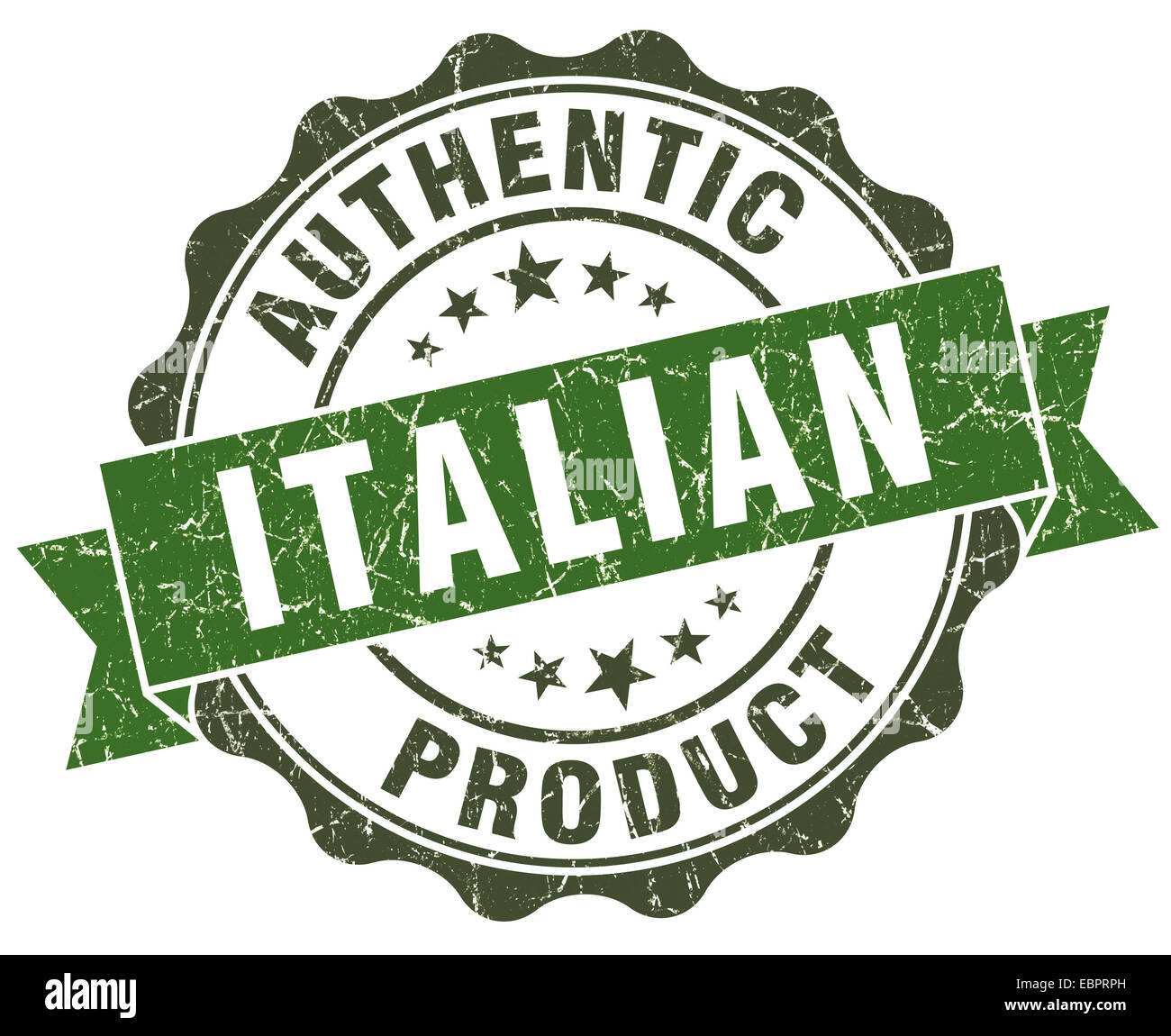 Italian product green grunge retro style isolated seal Stock Photo - Alamy