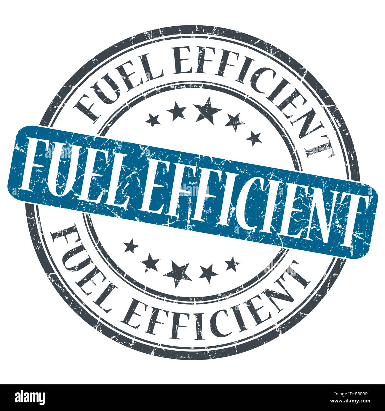 Fuel Efficient blue grunge round stamp on white background Stock Photo ...