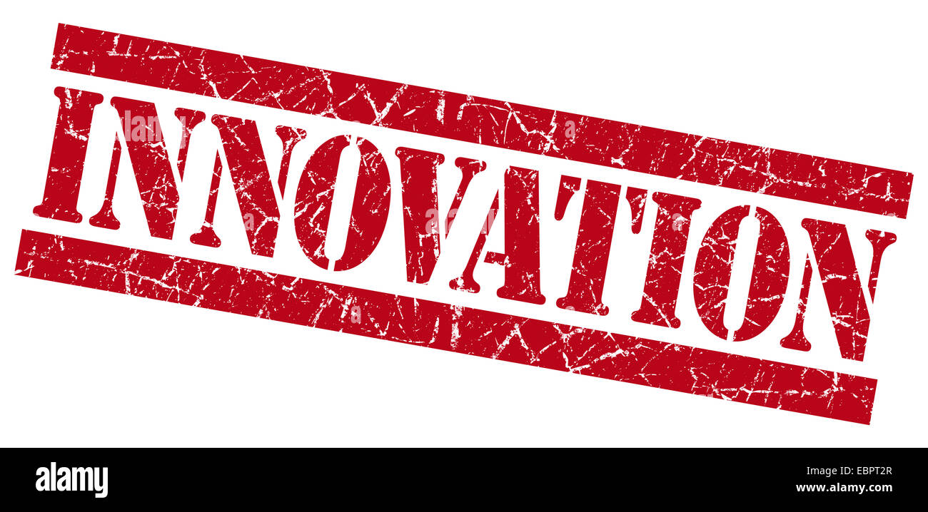 Innovation grunge red stamp Stock Photo - Alamy