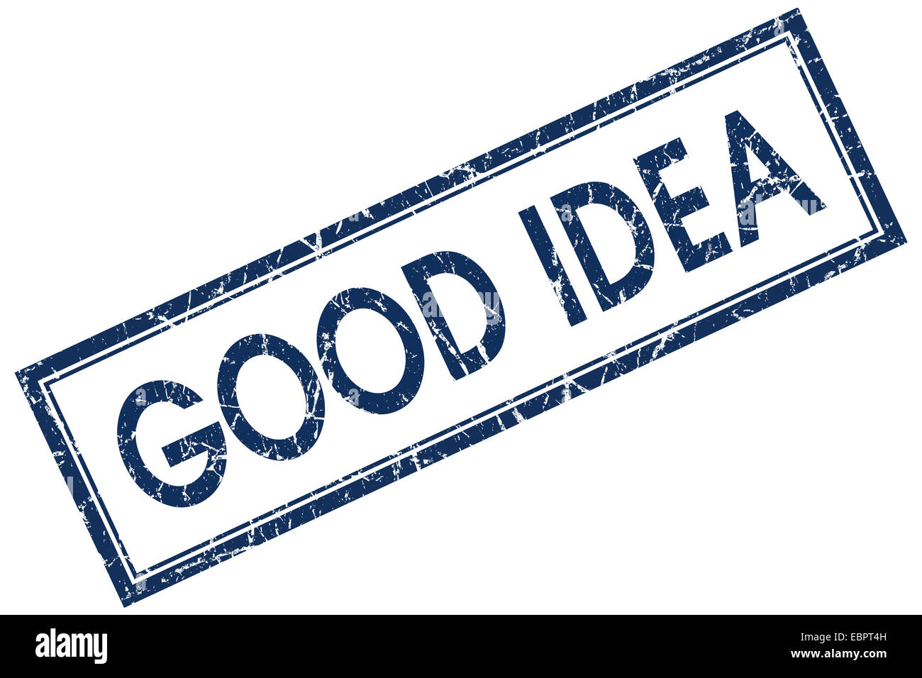 good idea blue square stamp Stock Photo - Alamy