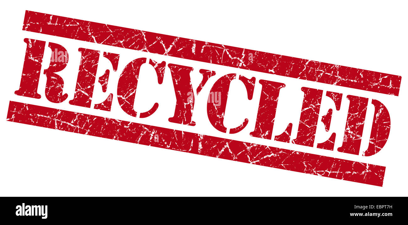 Recycled grunge red stamp Stock Photo - Alamy