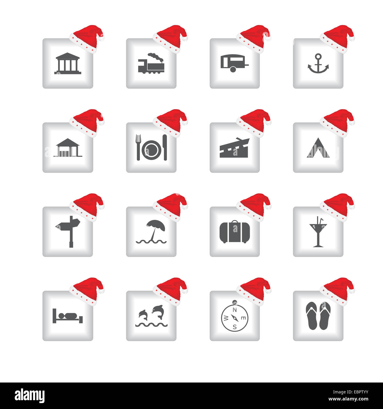 special flat ui icons with Christmas design for web and mobile ...