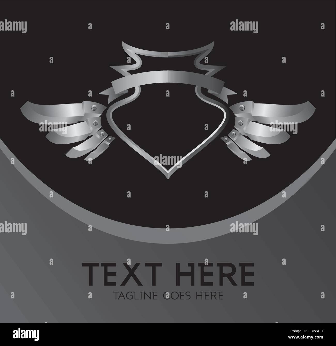 silver shield wing Stock Vector Image & Art - Alamy