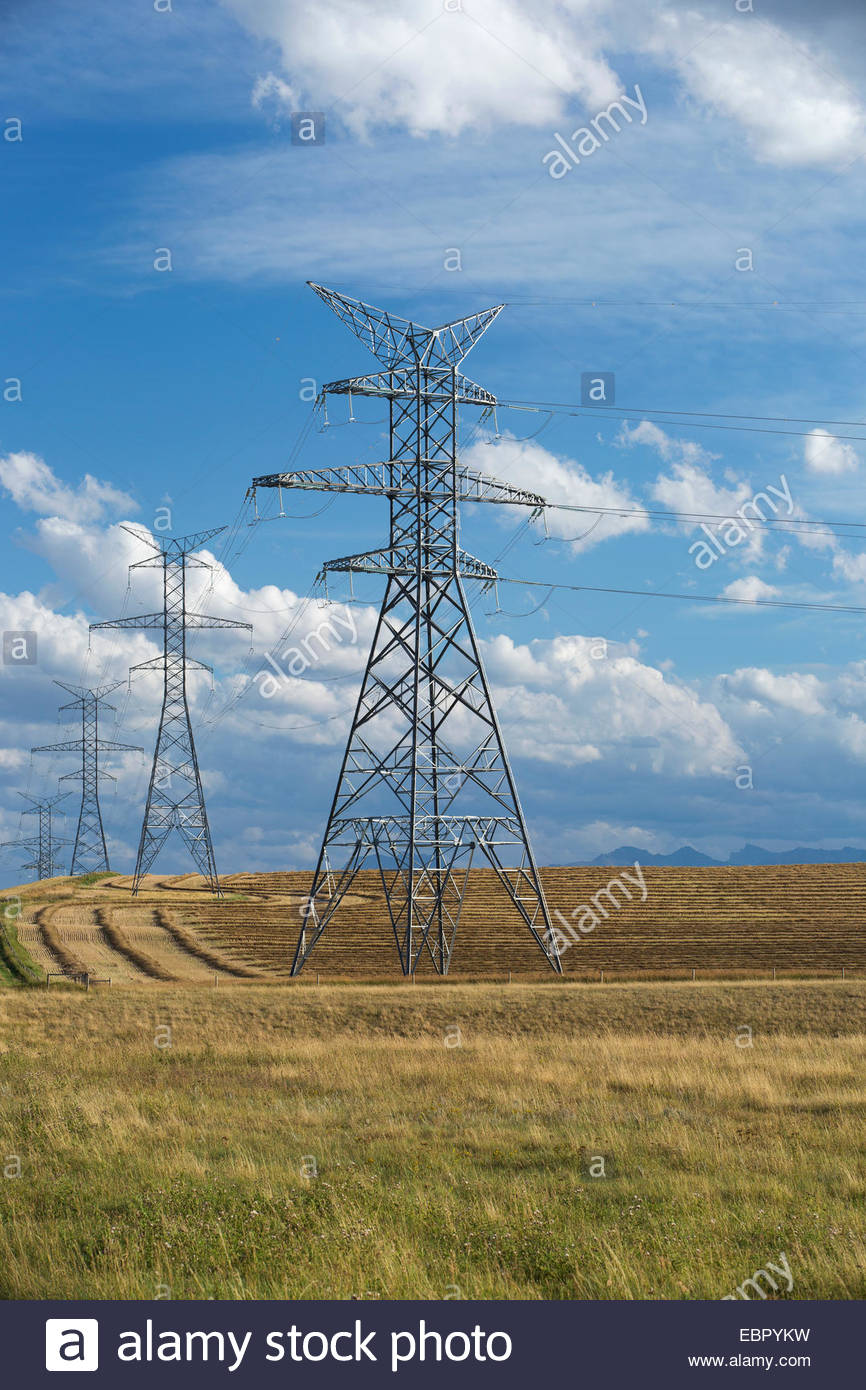 Power line in rural landscape hi-res stock photography and images - Alamy