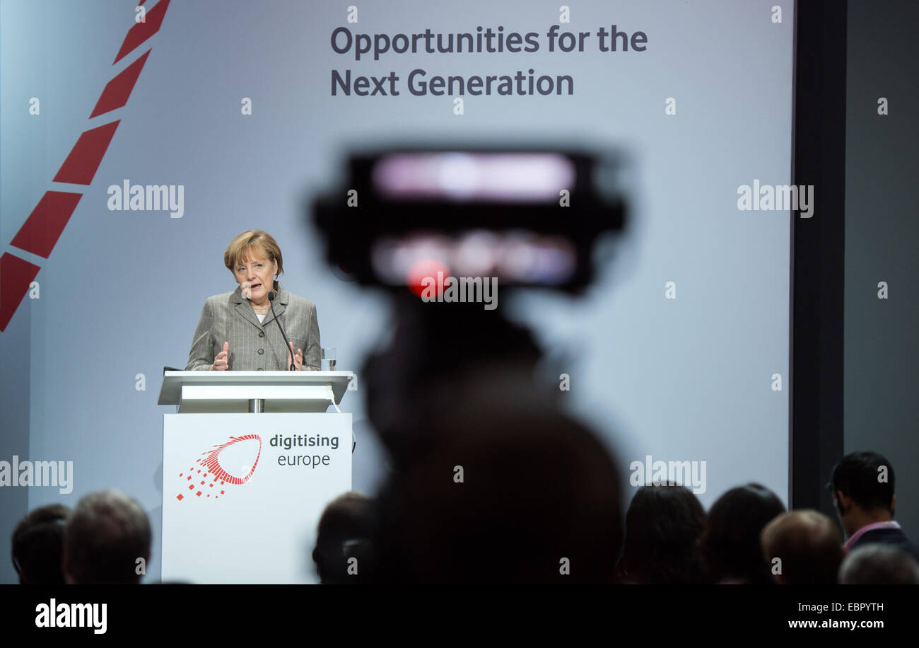 Berlin, Germany. 04th Dec, 2014. Chancellor Angela Merkel speaks on the ...