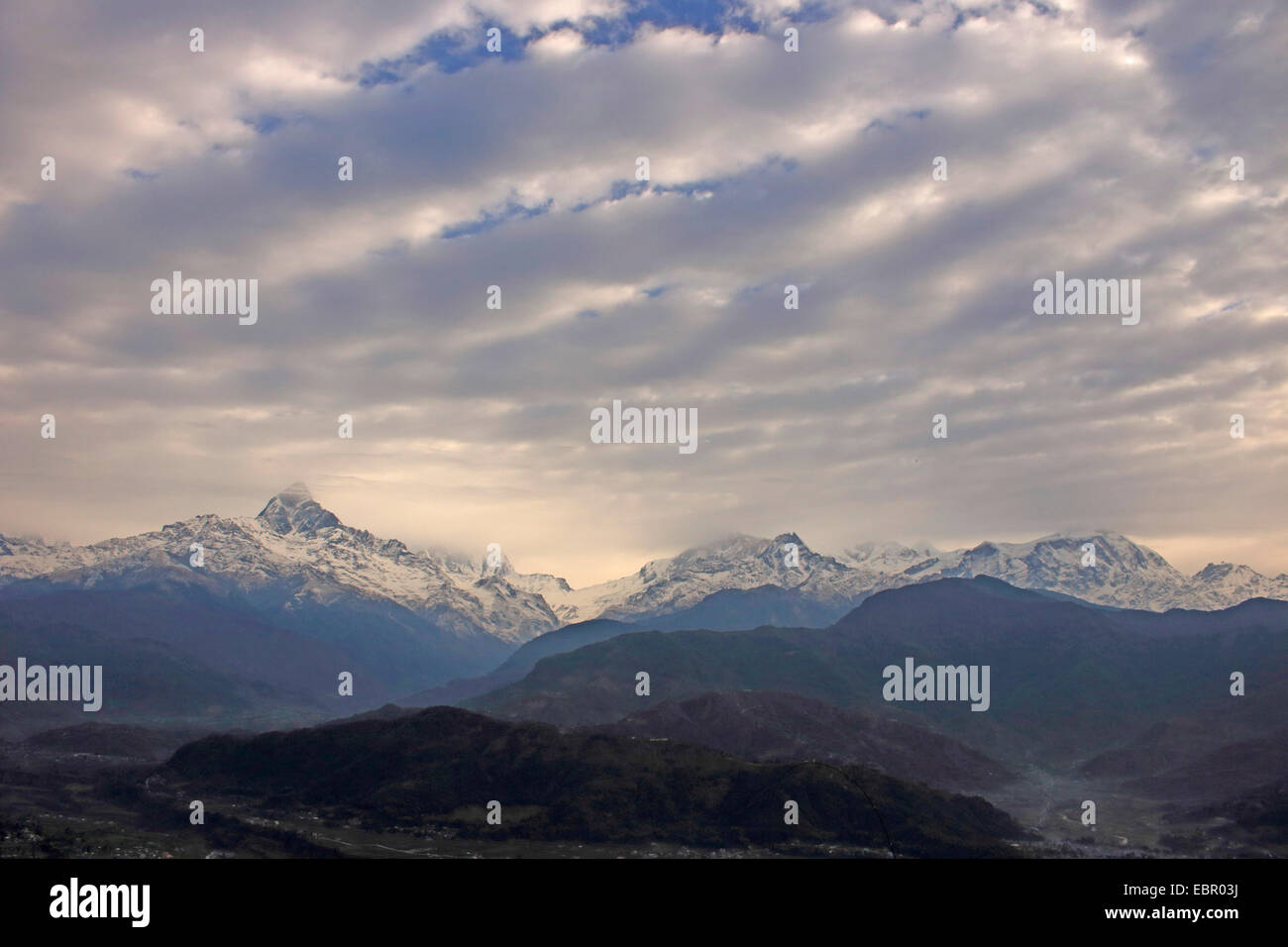 mountain scenery with Mount Machhapuchchhre, Nepal, Kathmandutal ...