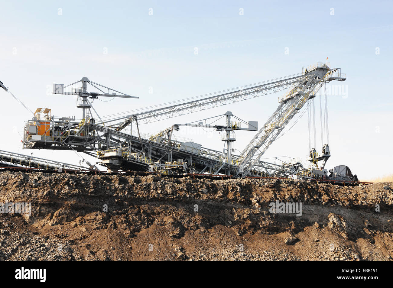 brown coal mine with a Bucket-wheel excavator Stock Photo - Alamy