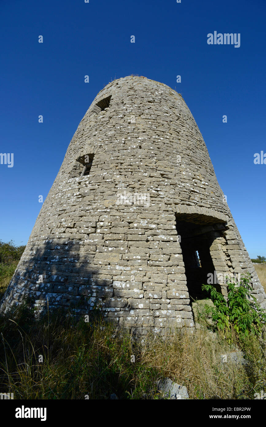 ruins of a historic windmill at Oeland, Sweden, Oeland Stock Photo - Alamy