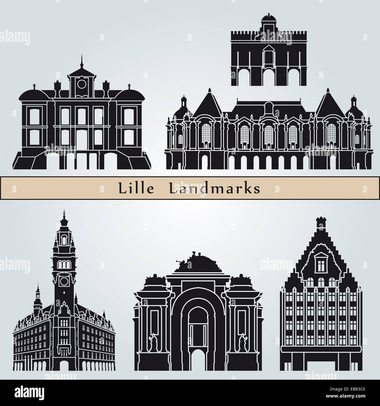 Lille landmarks and monuments Stock Photo - Alamy