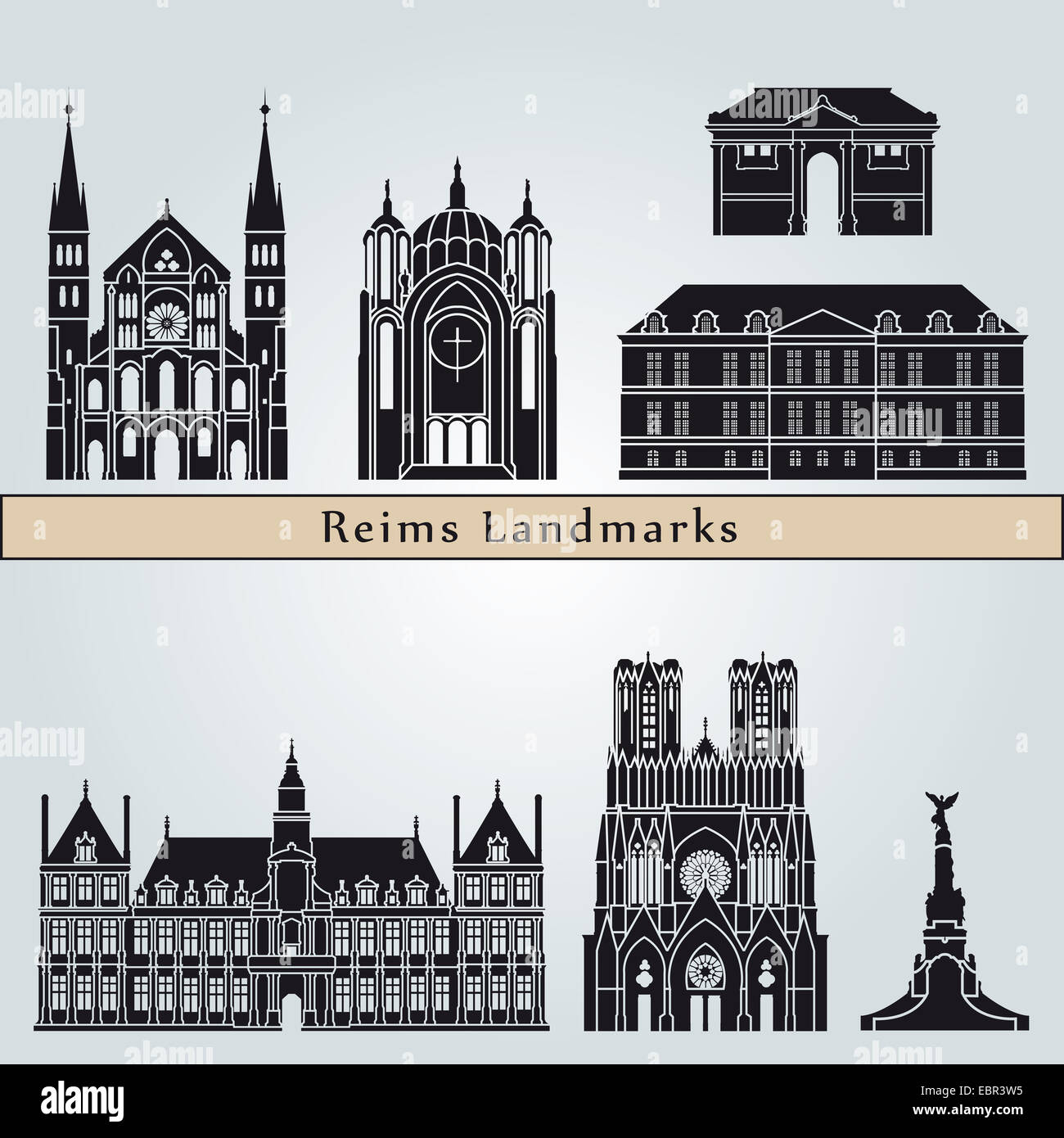 Reims landmarks and monuments Stock Photo - Alamy