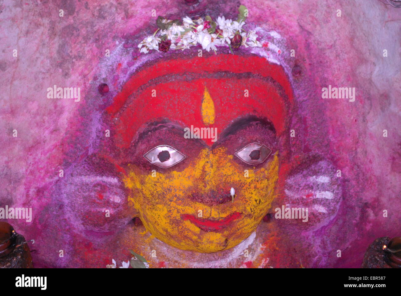 colorful demon in stone Stock Photo - Alamy